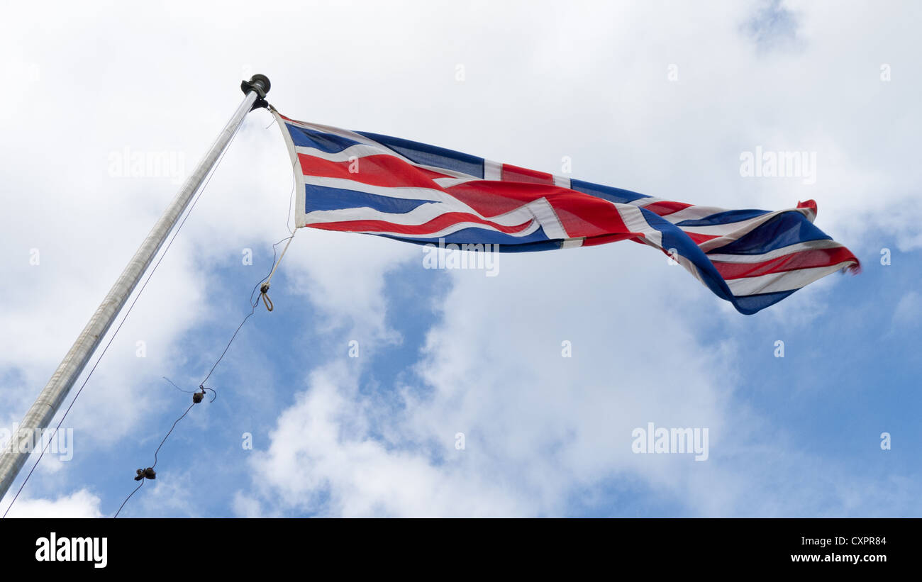 Waving union jack flag hi-res stock photography and images - Alamy