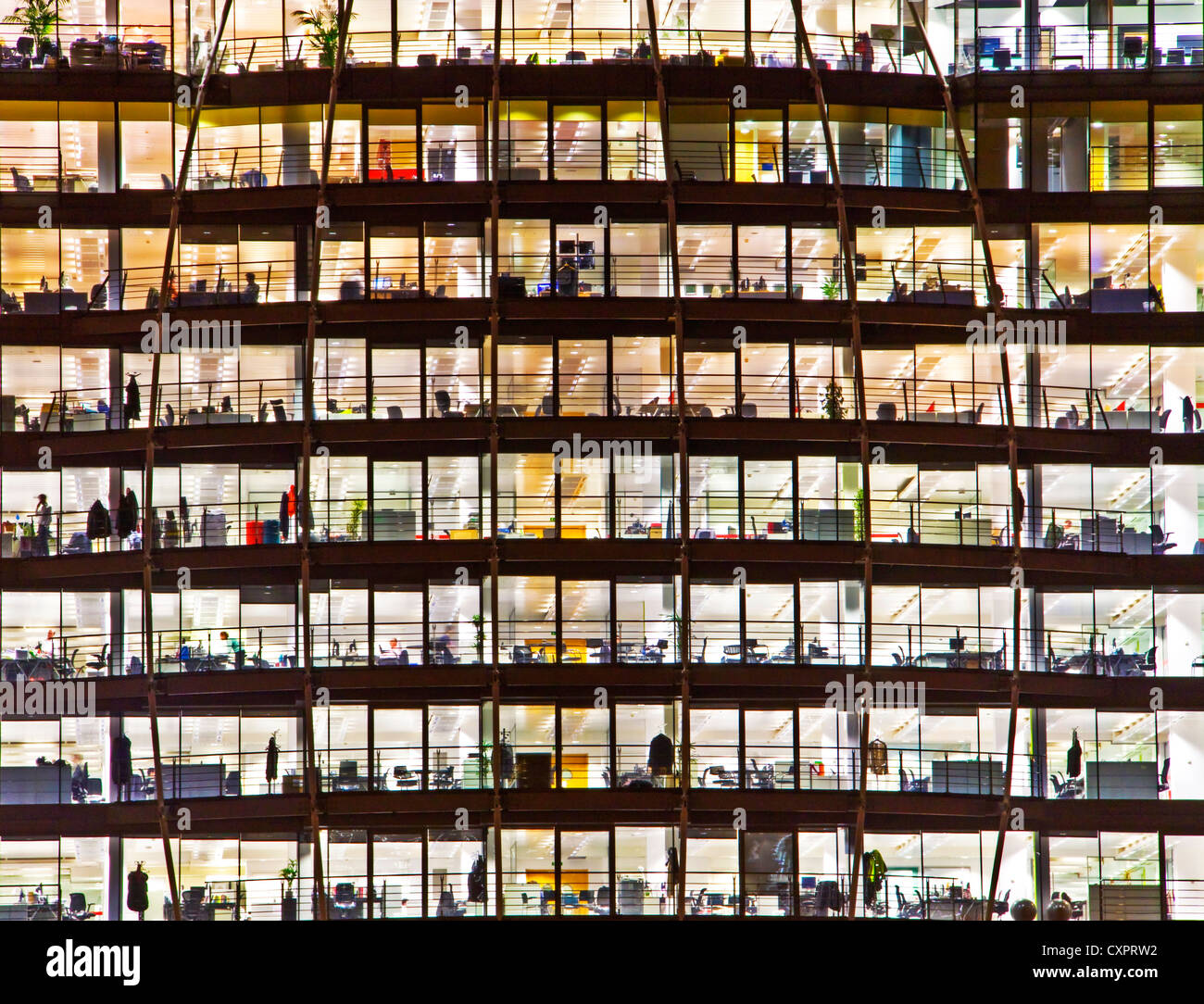 closeup pic of office spaces viewed from outside the building Stock ...