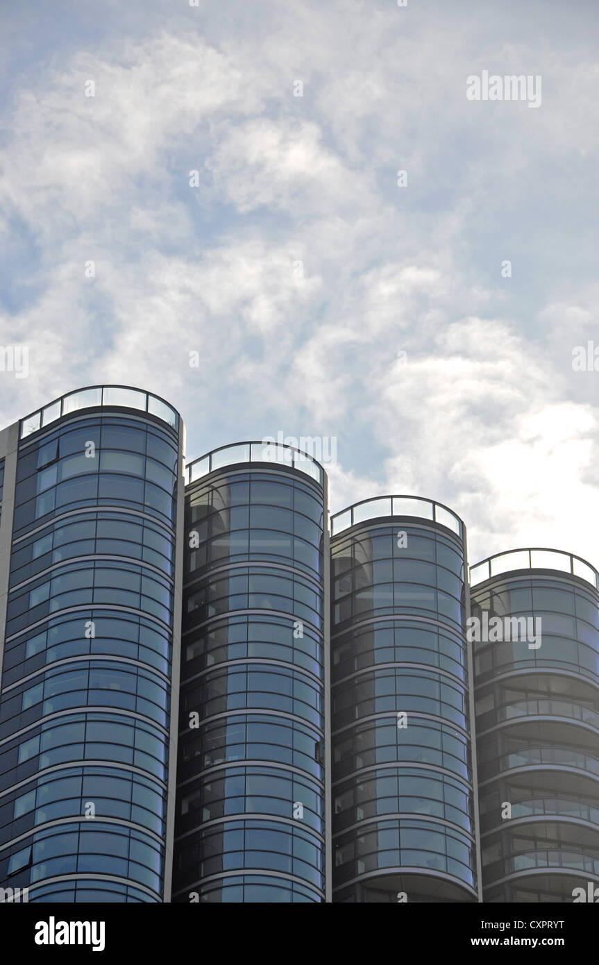 Blue glass modern business building Stock Photo - Alamy