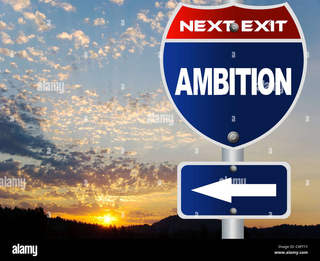 Ambition road sign Stock Photo - Alamy