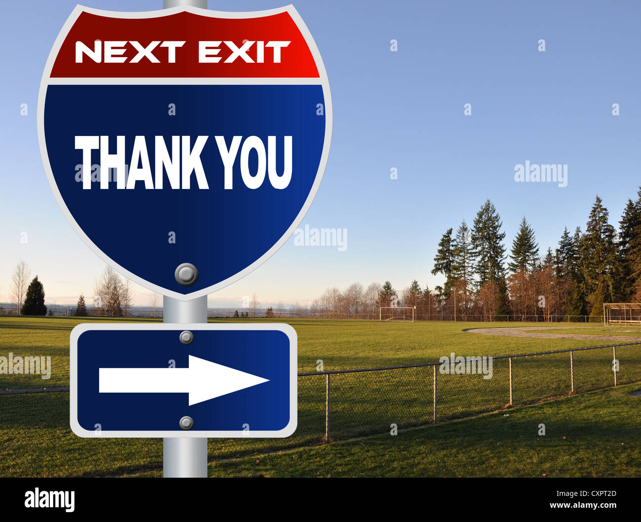 Thank you road sign Stock Photo - Alamy
