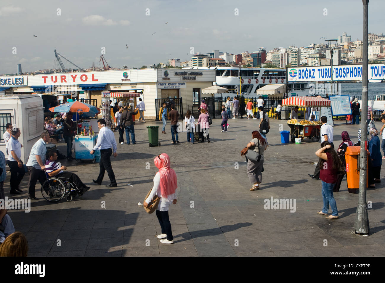 Port area on the Bosphorus, Istanbul, Turkey Stock Photo - Alamy