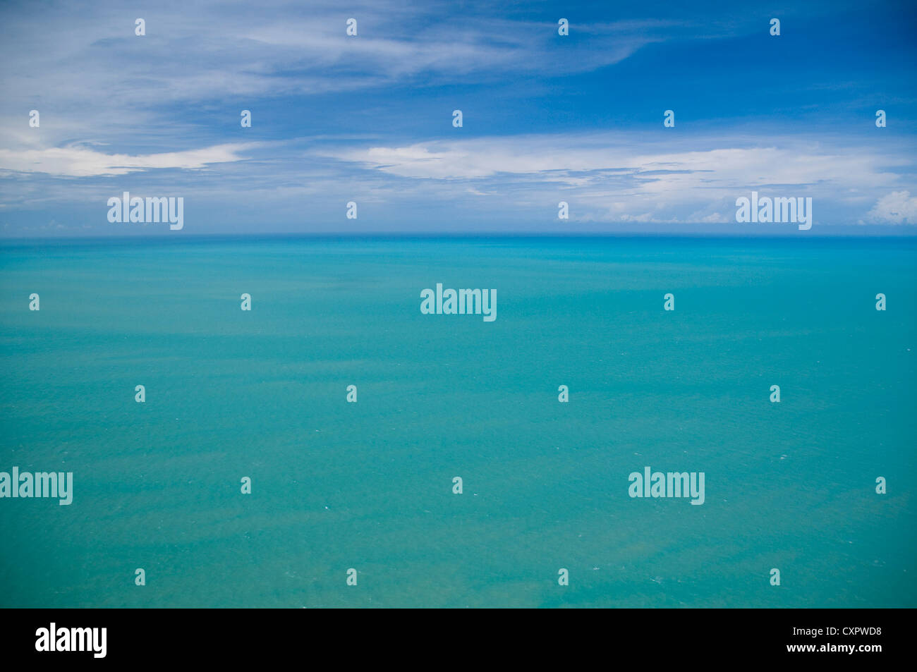 Aerial view of blue sea and blue sky, horizon Stock Photo - Alamy