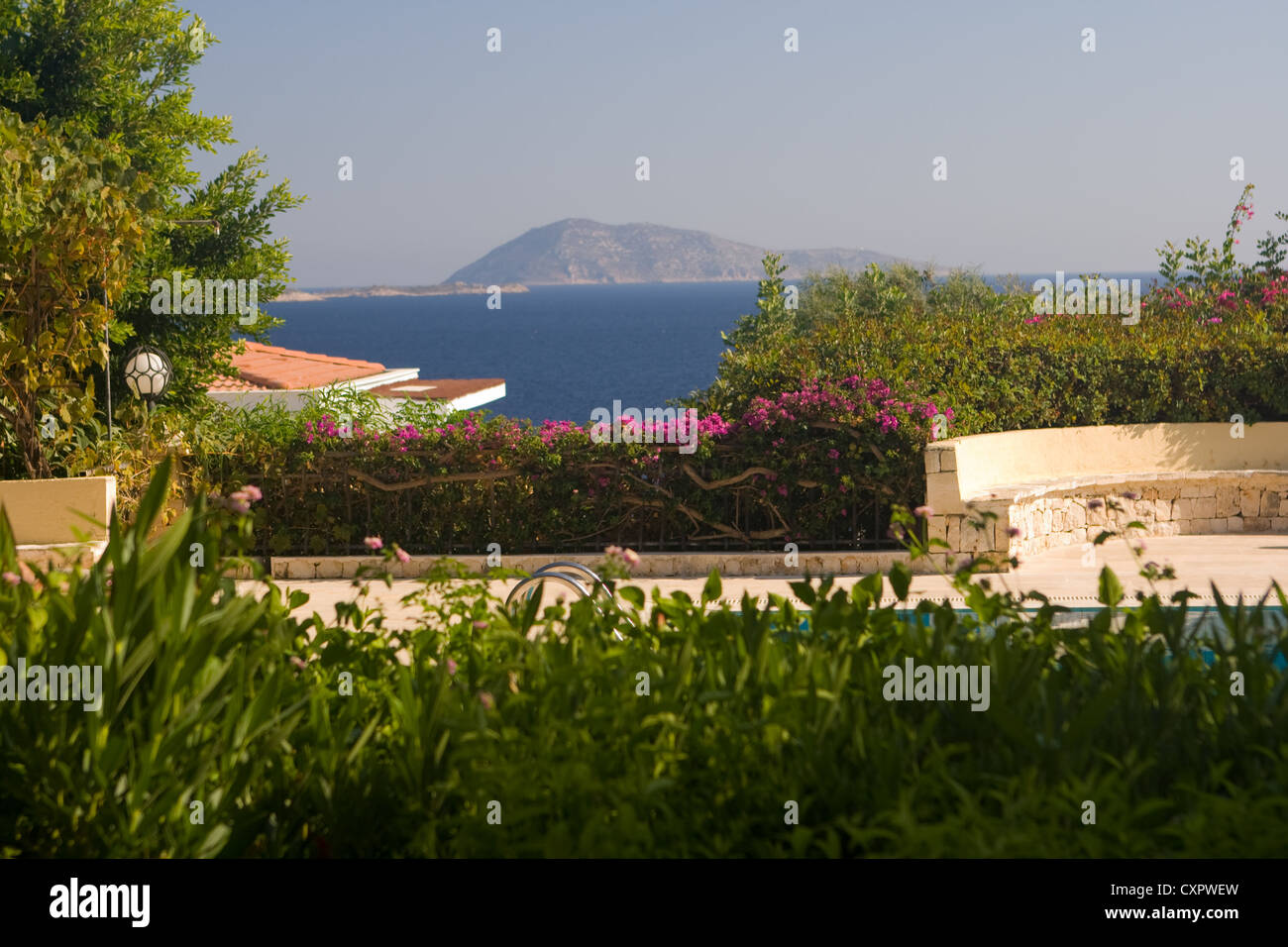 View of the Greek island of Megisti (Meis) from Kas, Turkey Stock Photo ...