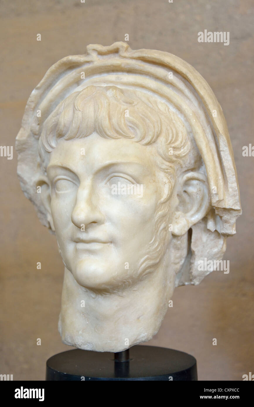Portrait of Emperor Nero in The Archaeological Museum, Ancient Corinth ...