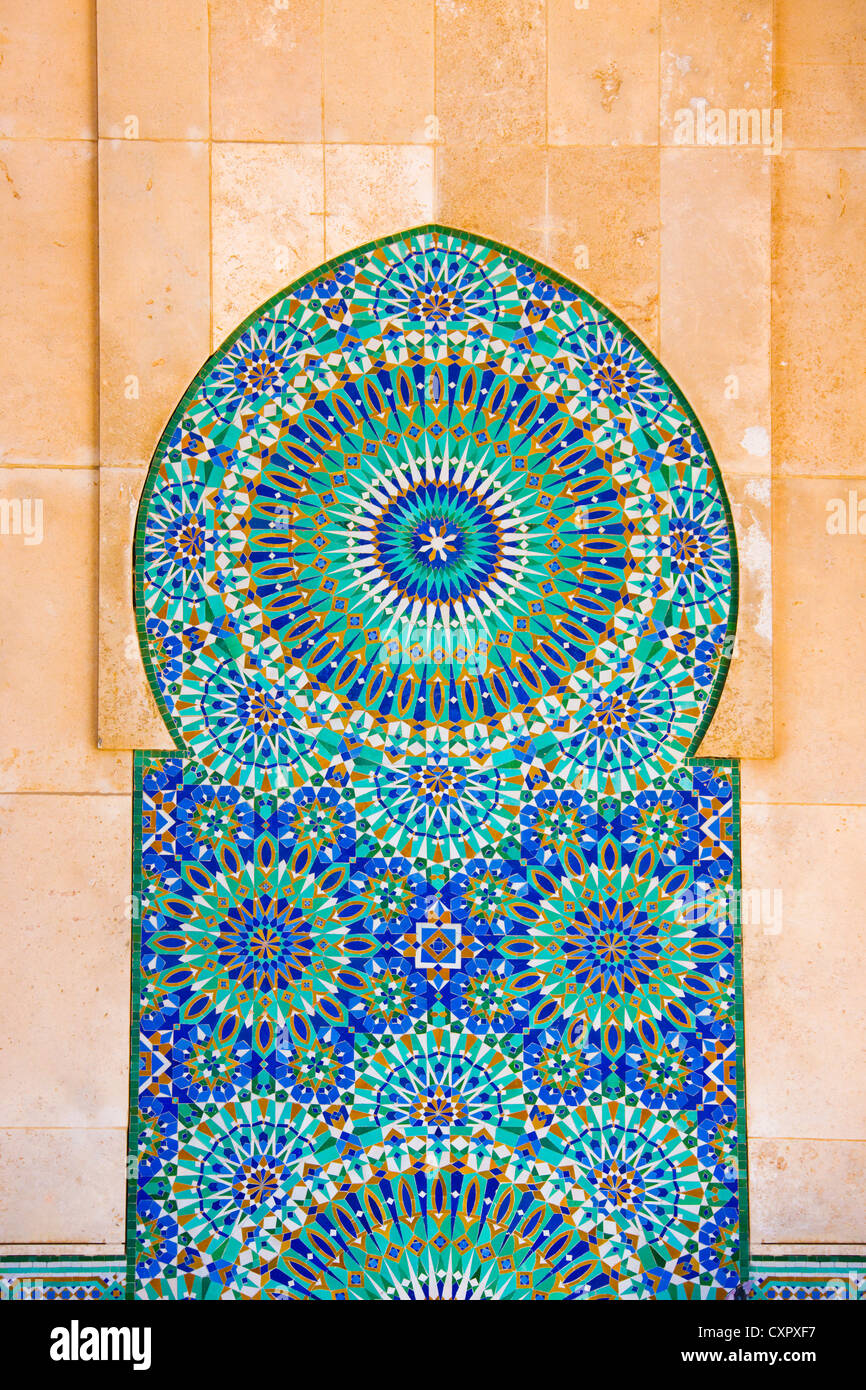 Interior decoration inside Hassan II Mosque, Casablanca, Morocco Stock ...