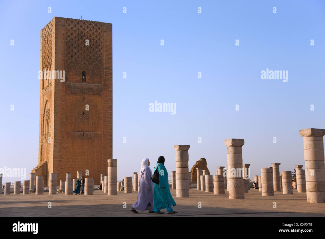 Hassan Tower with pillars, Rabat, Morocco Stock Photo - Alamy