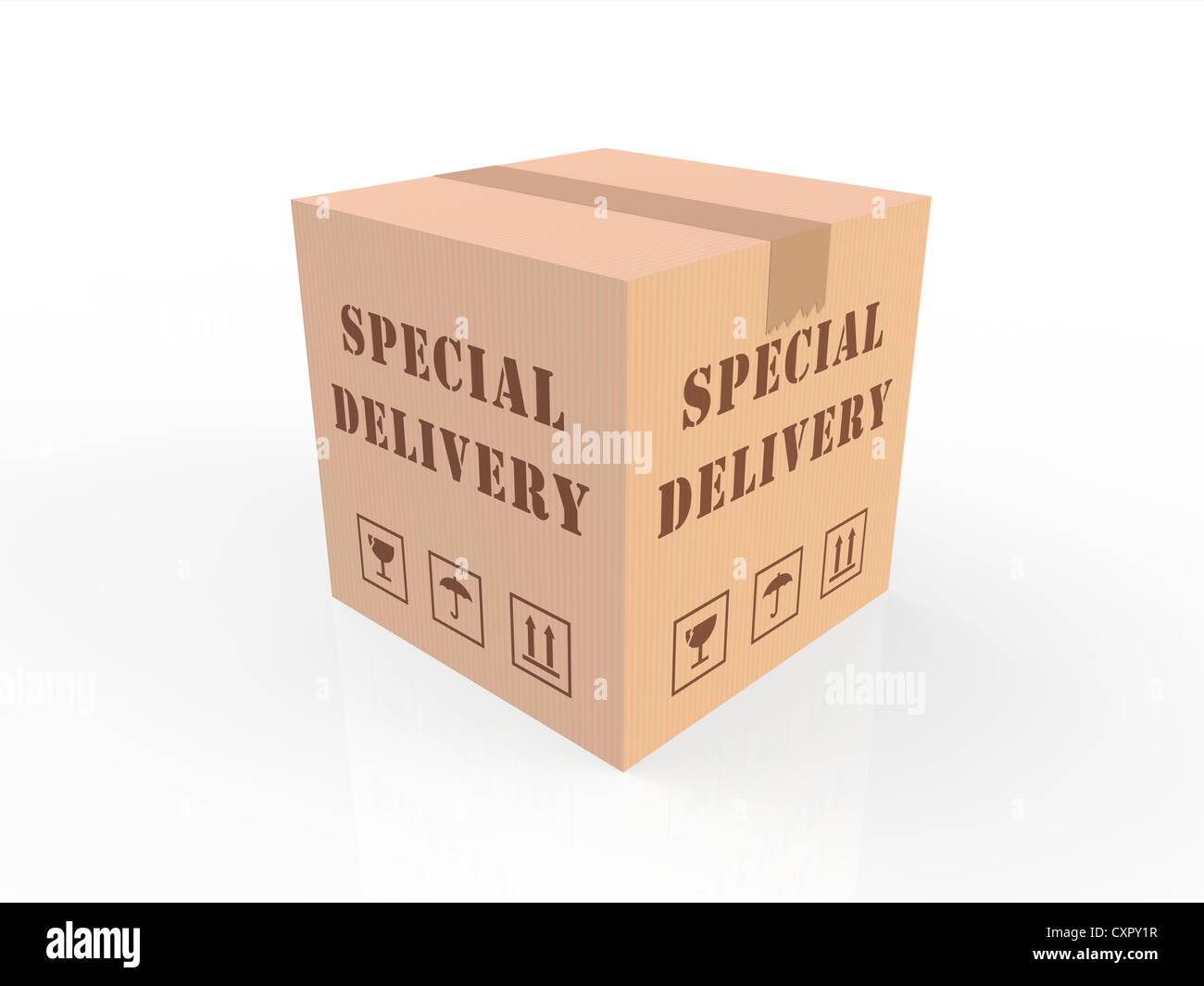 E-commerce delivery carton cardboard box isolated on white background ...