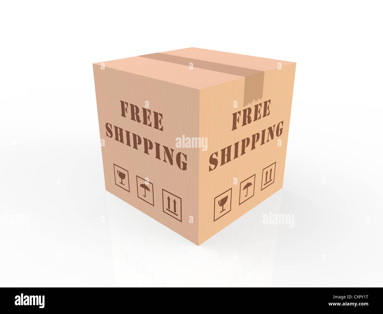 E-commerce delivery carton cardboard box isolated on white background ...