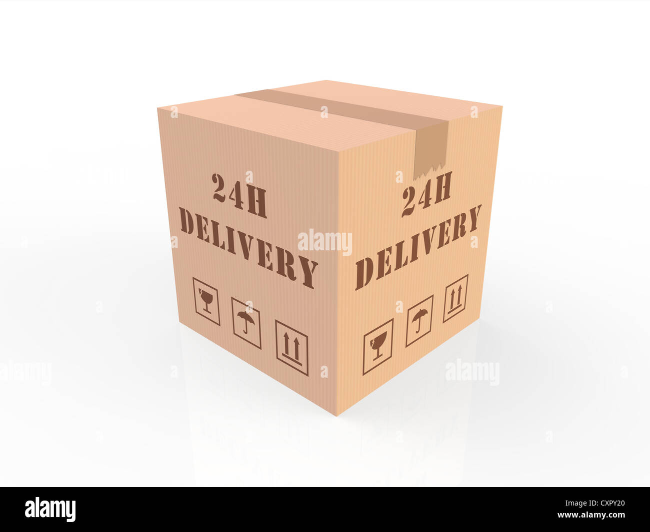 E-commerce delivery carton cardboard box isolated on white background ...