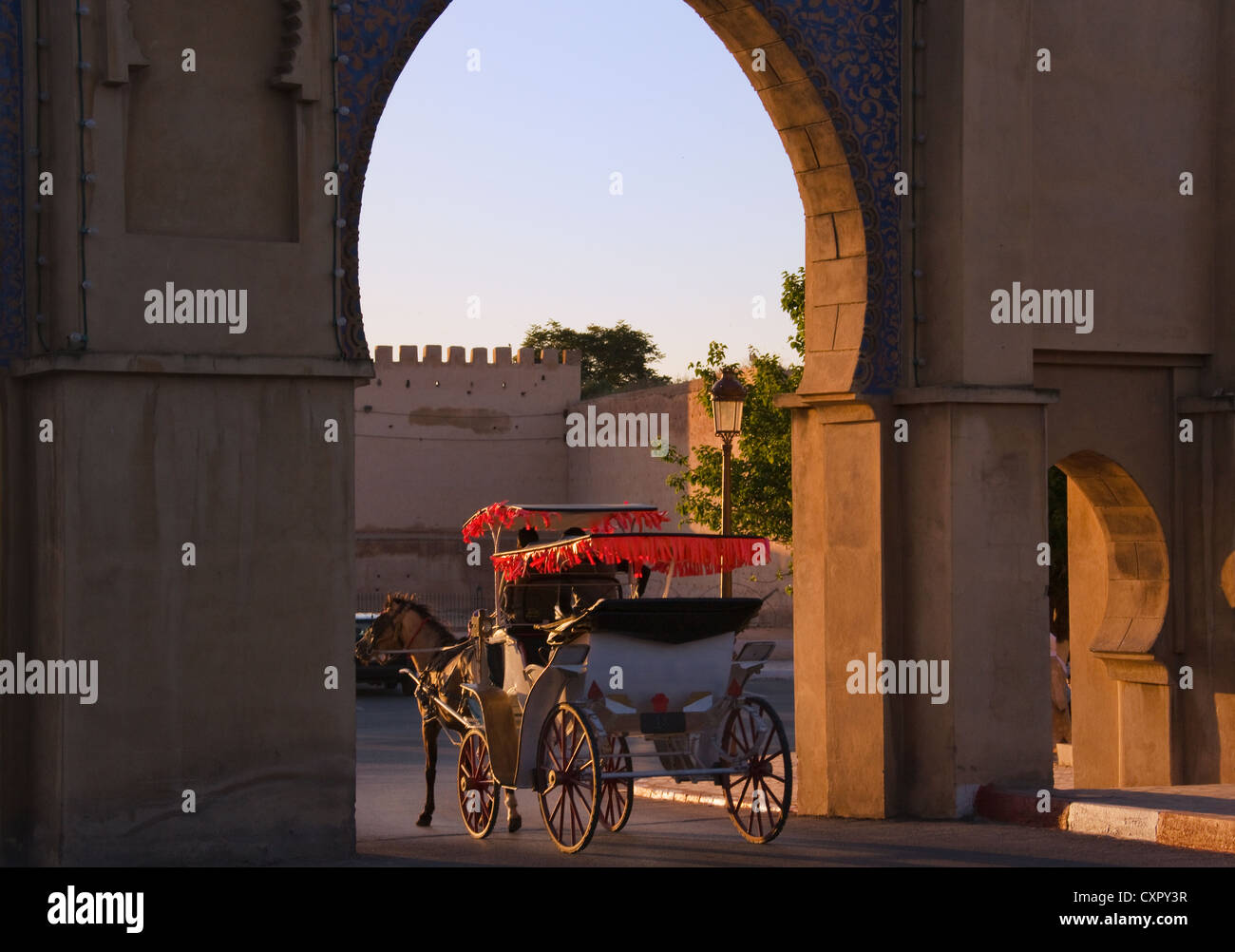 Horse cart in the old city, Fes, Morocco Stock Photo - Alamy