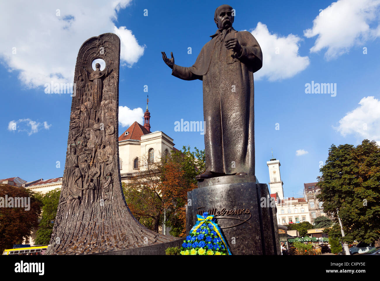 Shevchenko Monument, L'viv, Ukraine Stock Photo - Alamy