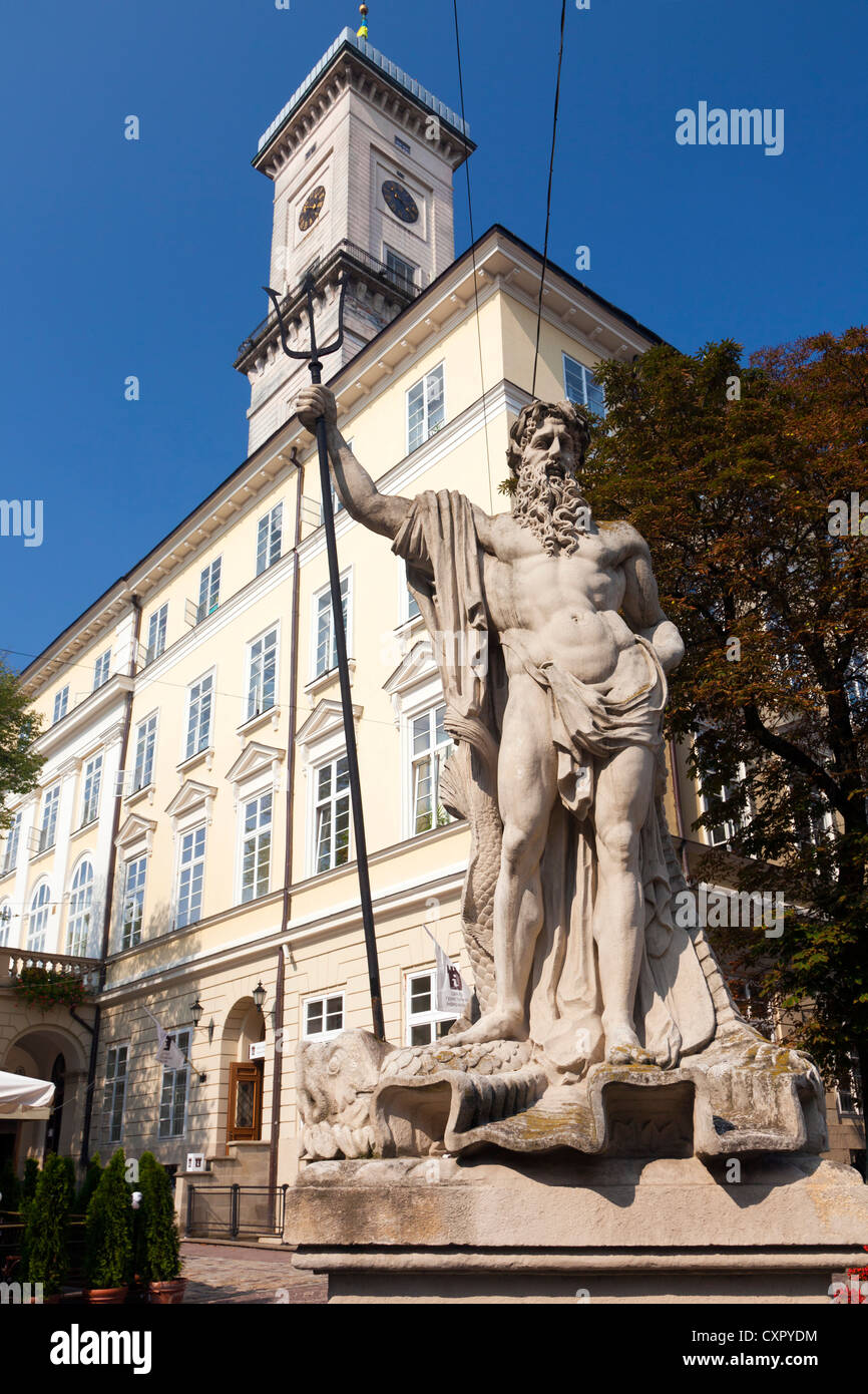 Neptune statue, L'viv, Ukraine Stock Photo - Alamy