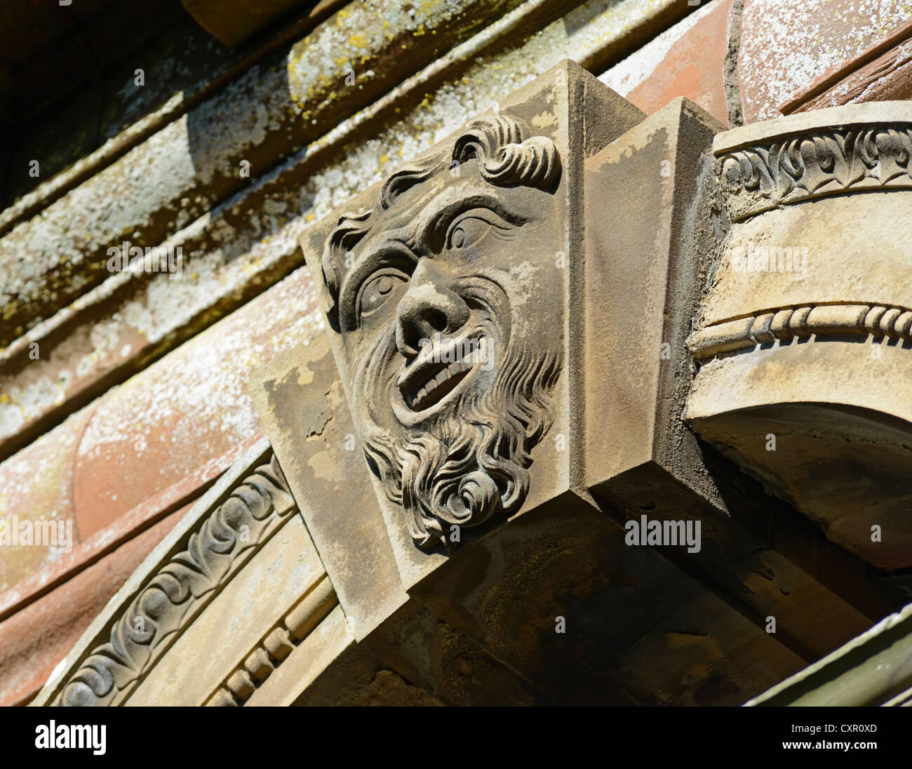 Keystone above window. High Head Castle ruin (detail). Ivegill, Cumbria ...