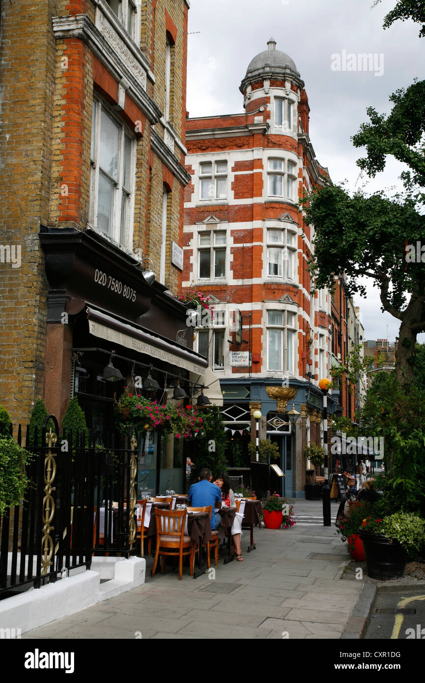 Bellaria restaurant and Crown and Sceptre pub on the corner of Langham ...