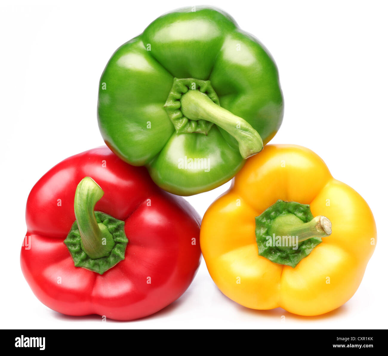 Paprika three colors on a white background Stock Photo - Alamy