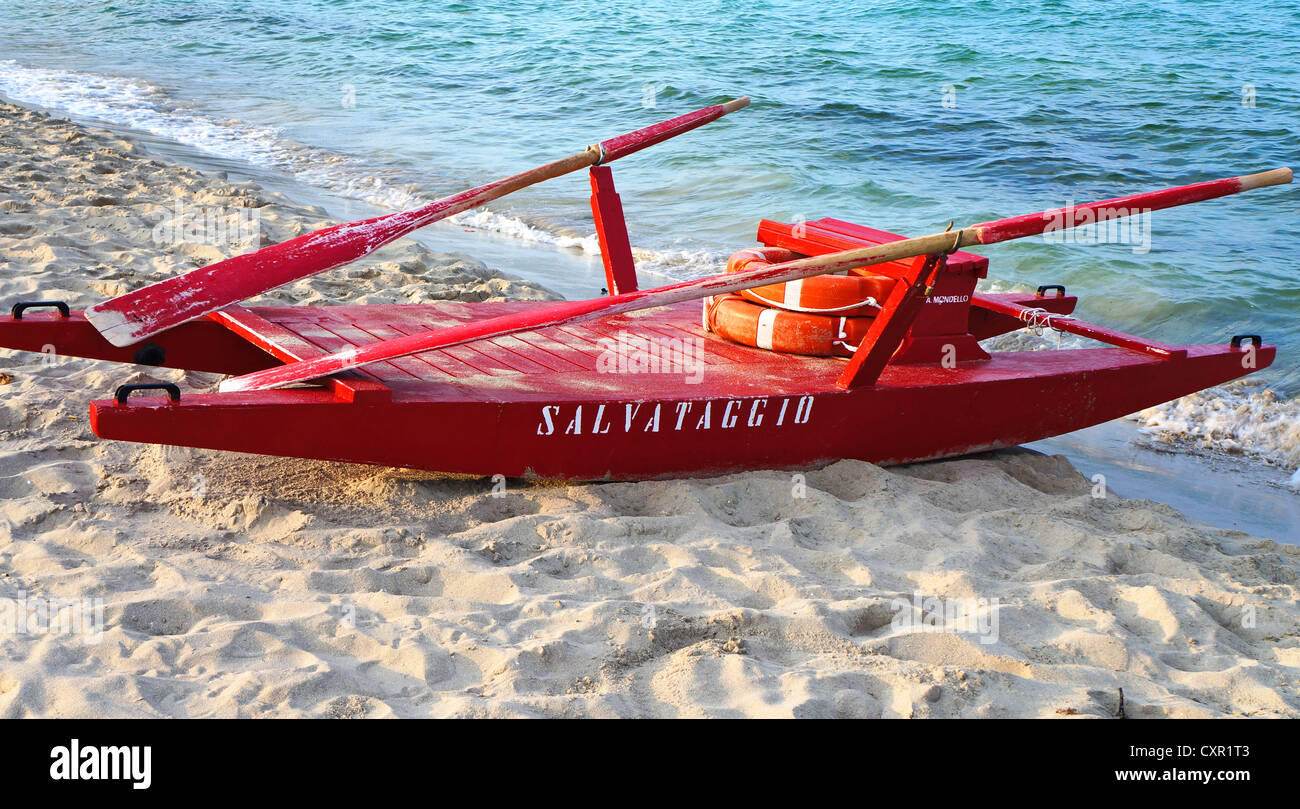 Red rowing rescue boat hi-res stock photography and images - Alamy