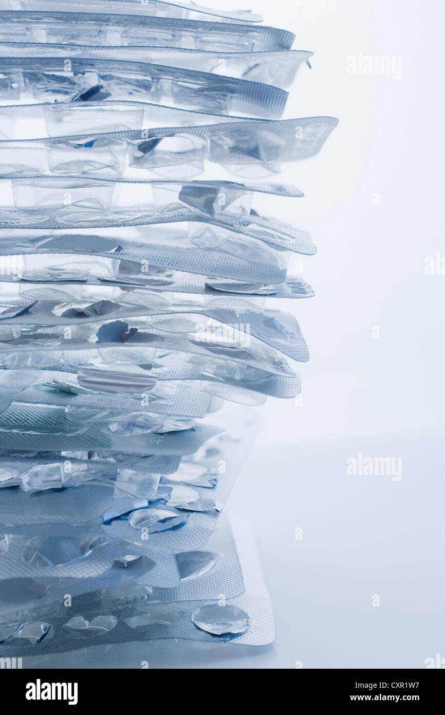 Stack of empty pill packets Stock Photo - Alamy