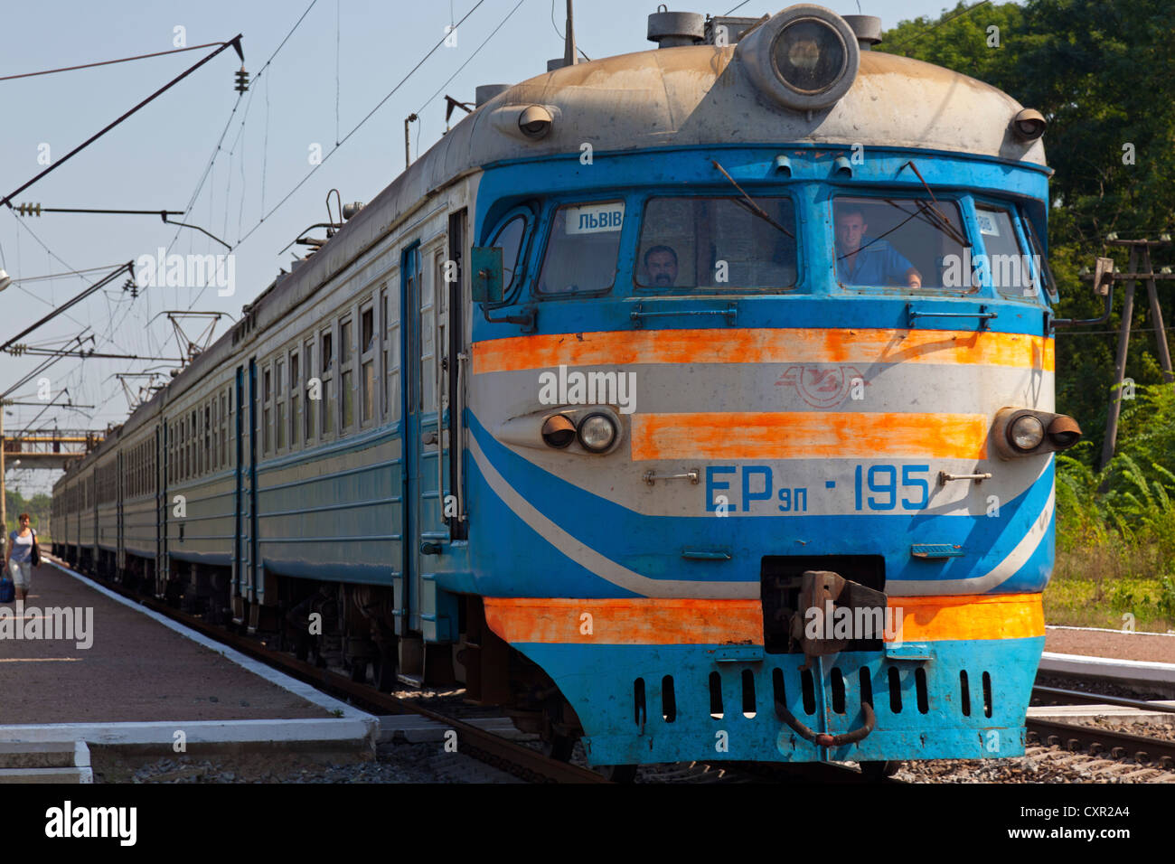 Passenger train, Zolochiv, Galicia, western Ukraine Stock Photo - Alamy