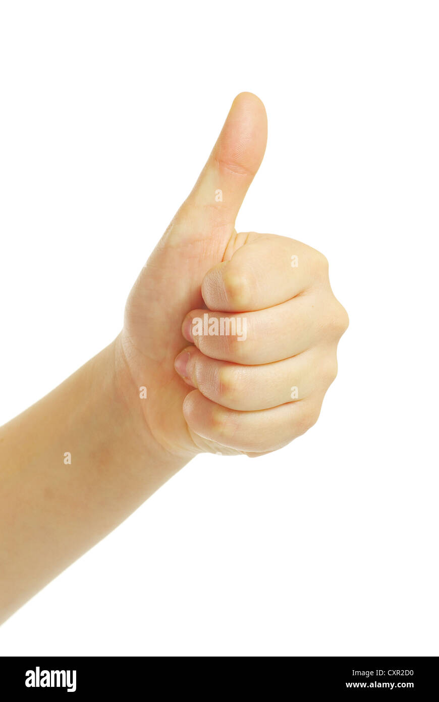 success hand sign isolated on white Stock Photo - Alamy