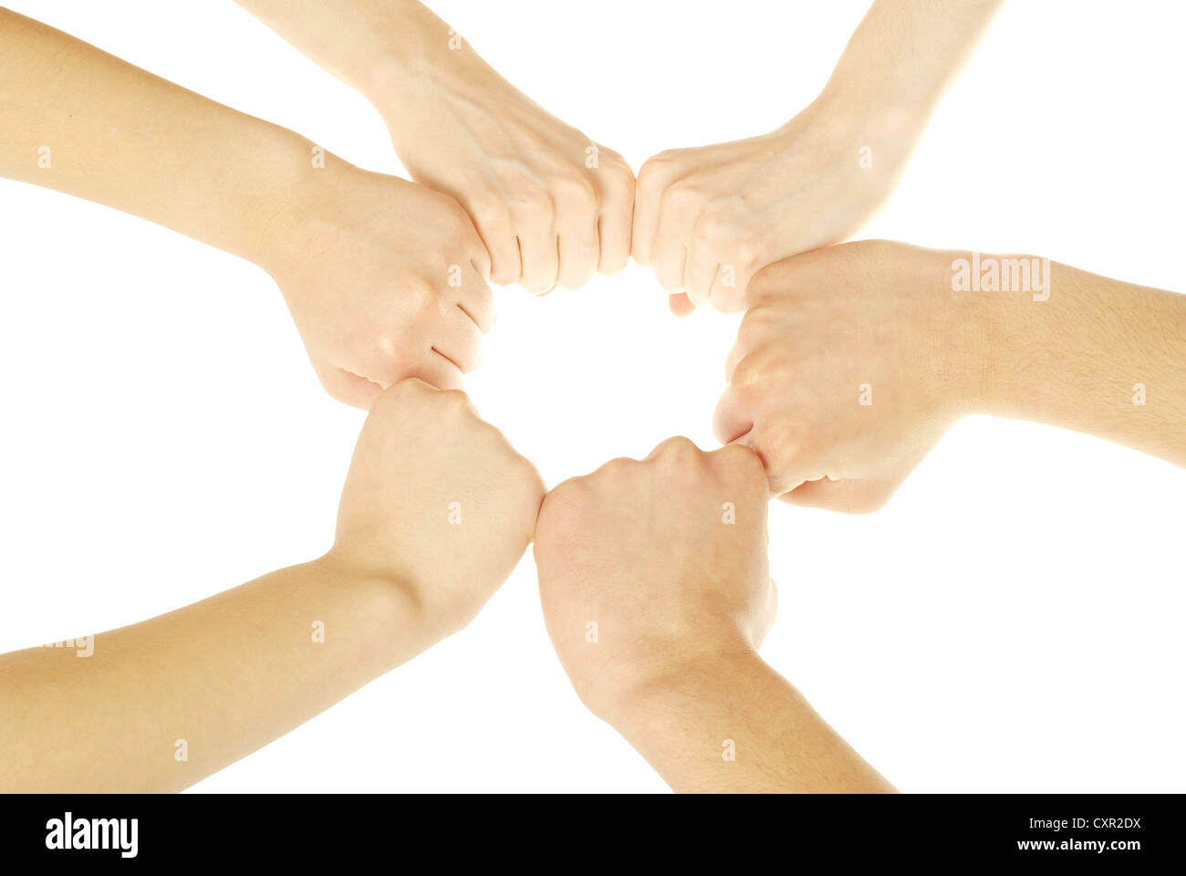 recycling symbol made from hands isolated on white background Stock ...