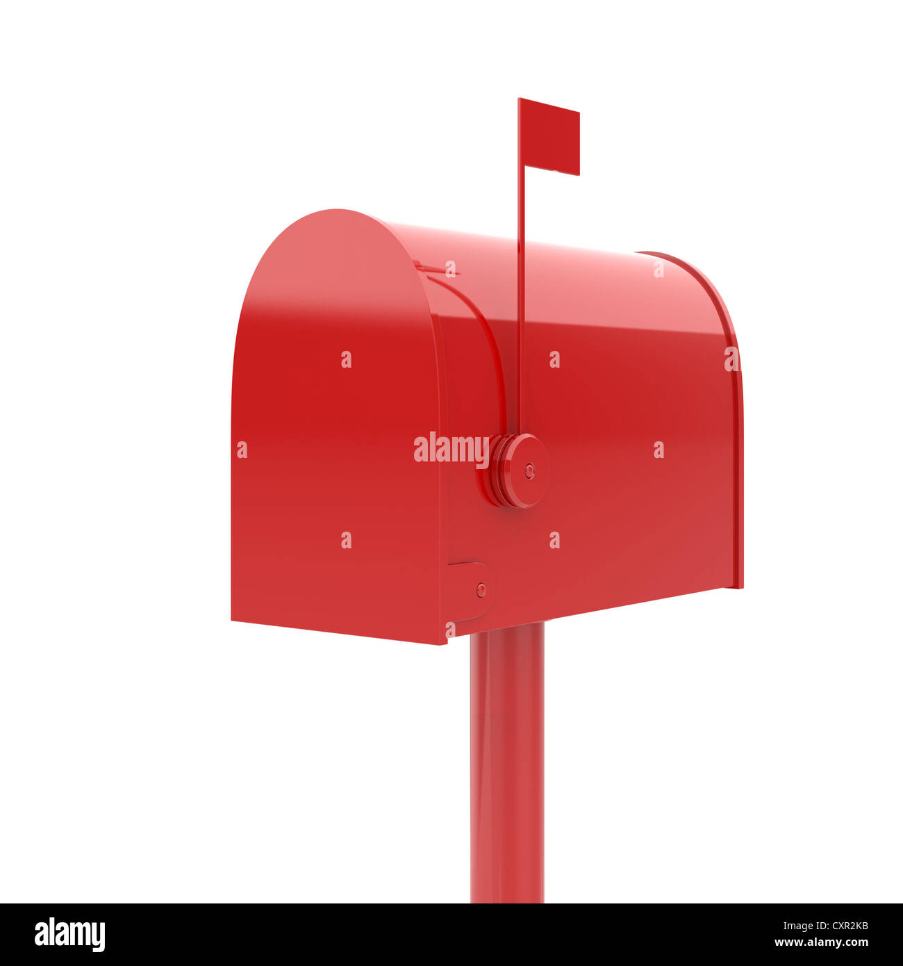 3d illustration of closed red mailbox Stock Photo - Alamy