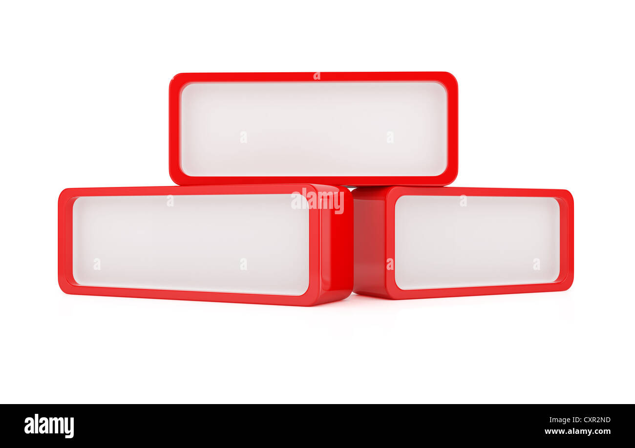 3d render of red message boxes on white background Stock Photo - Alamy