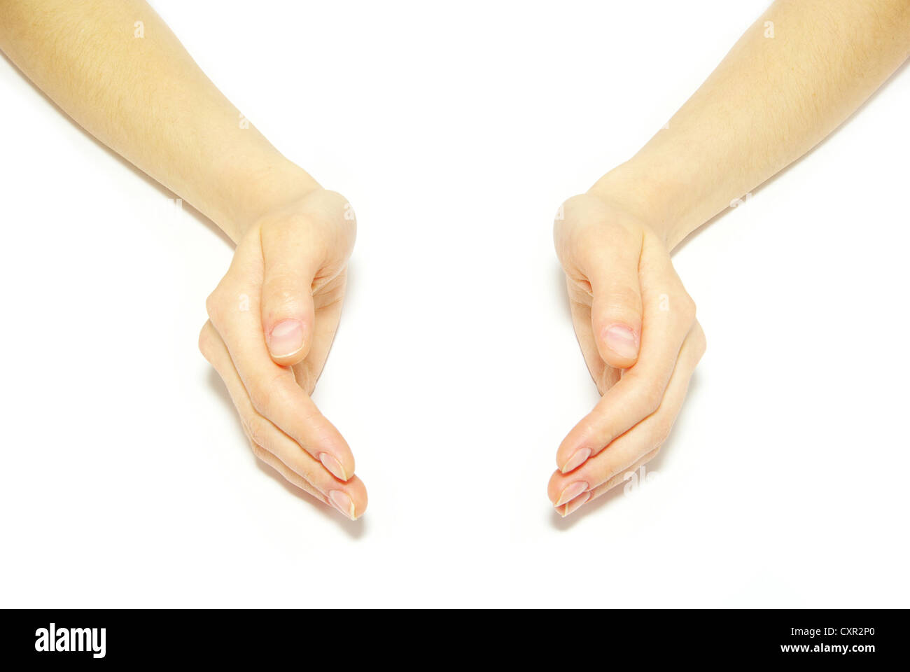 A hands begging alms on a red background Stock Photo - Alamy