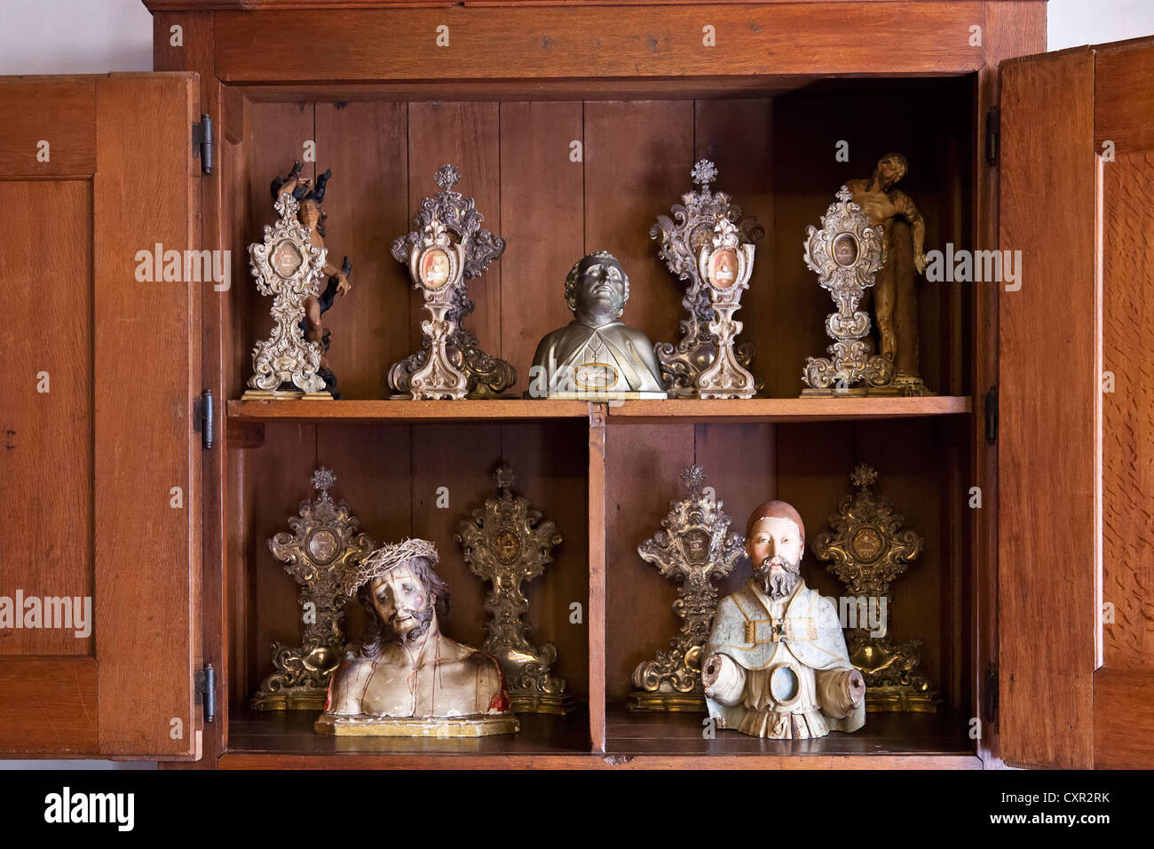Saints Reliquaries containing bones in the Sacred Art Nucleus. Mafra ...