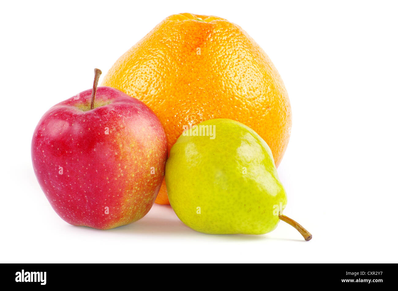 Composition with fruits isolated on white Stock Photo - Alamy