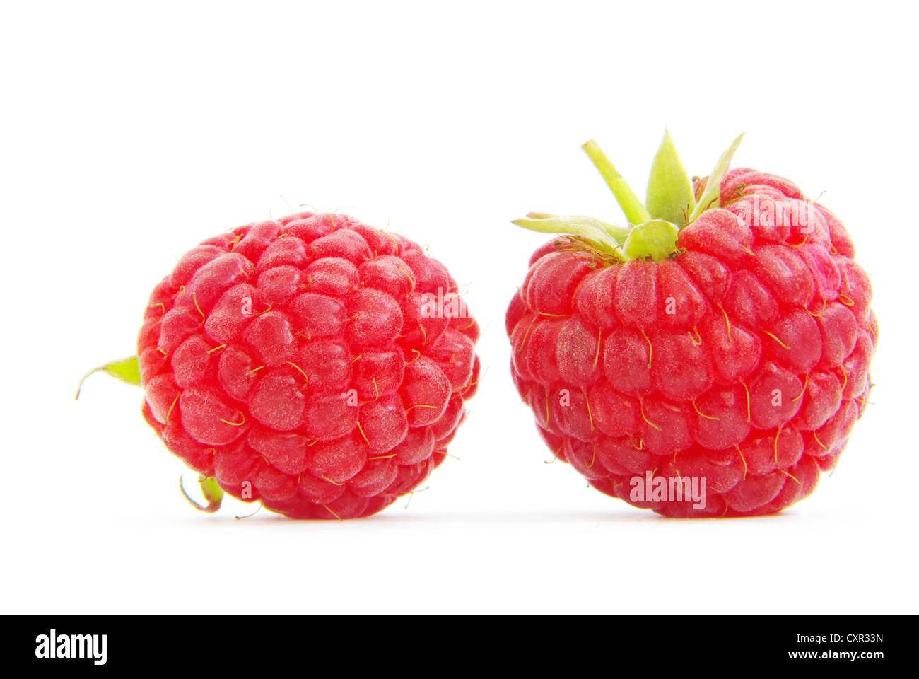 fresh raspberry closeup isolated on white background Stock Photo - Alamy