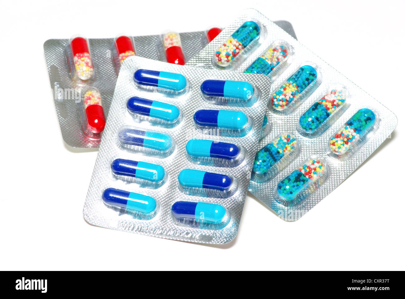 pils of antibiotic isolated on white Stock Photo - Alamy