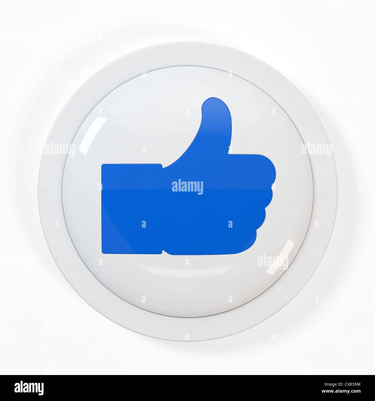3d illustration of "Like" button isolated on white background Stock ...
