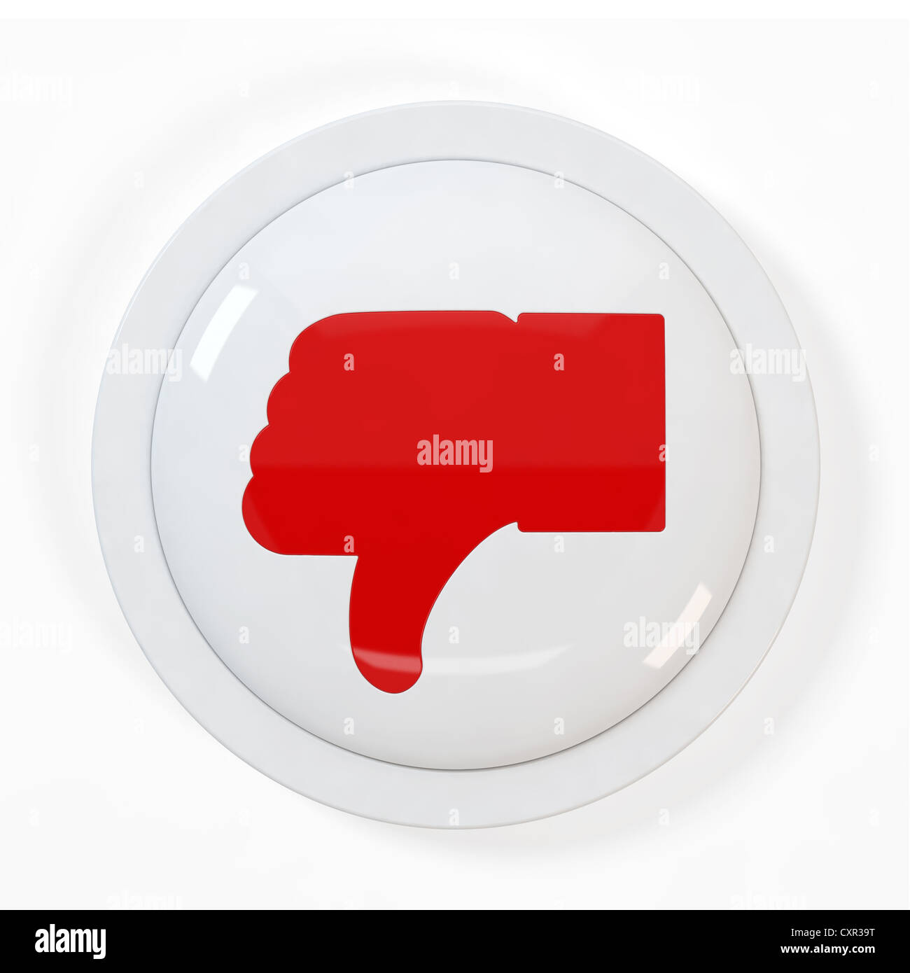 3d illustration of "Unlike" button isolated on white background Stock ...