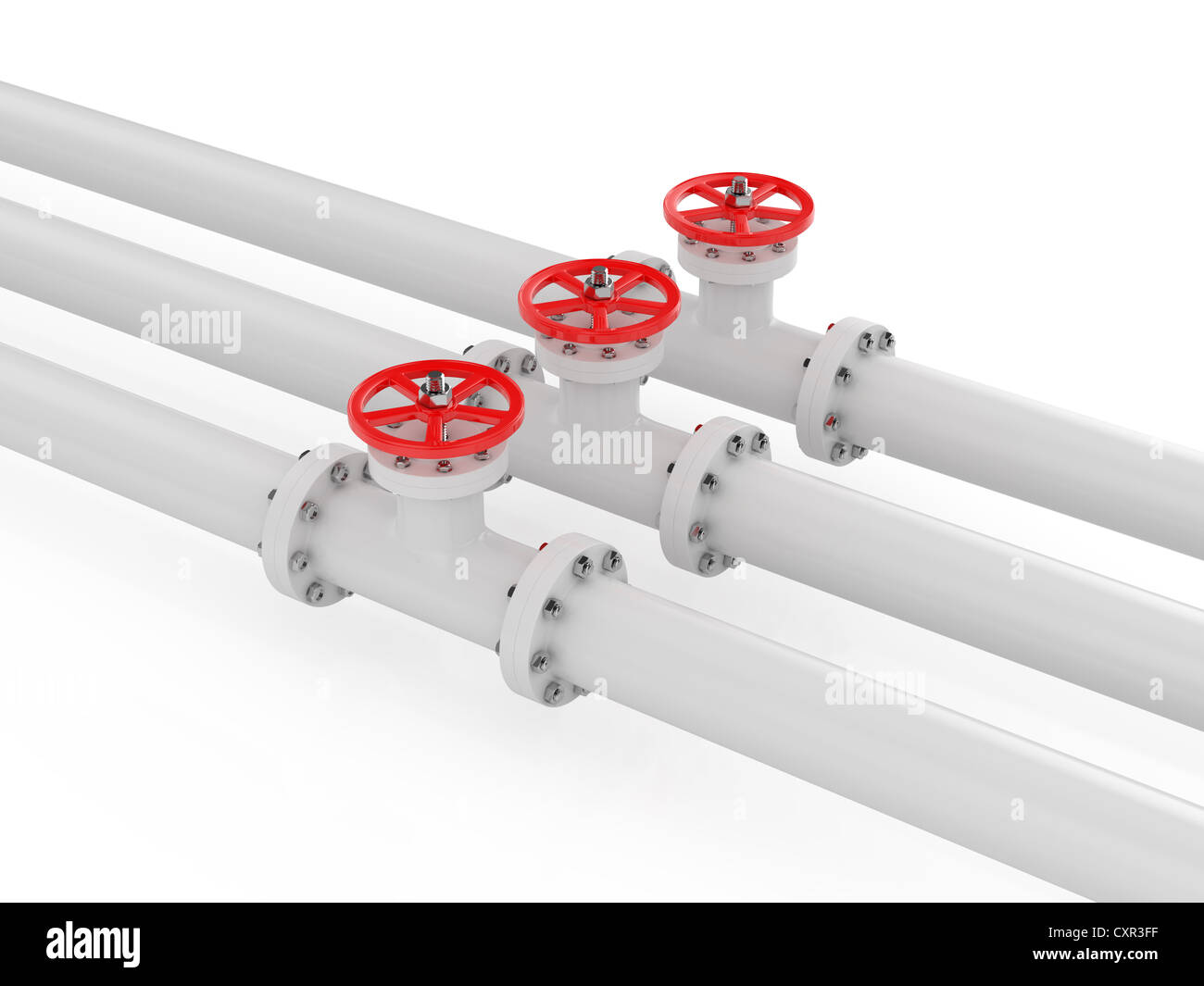 3d render of pipelines on white background Stock Photo - Alamy