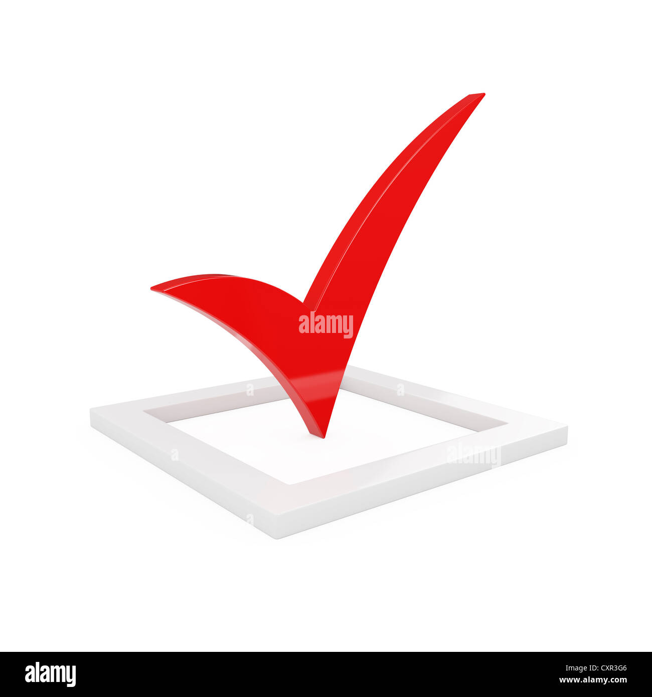3d render of red check mark isolated on white Stock Photo - Alamy