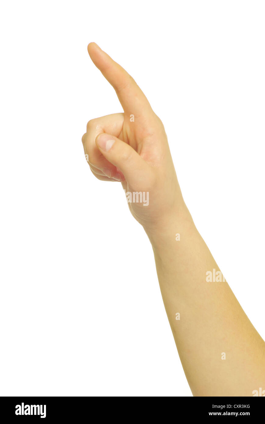 hand touching screen isolated on a white Stock Photo - Alamy