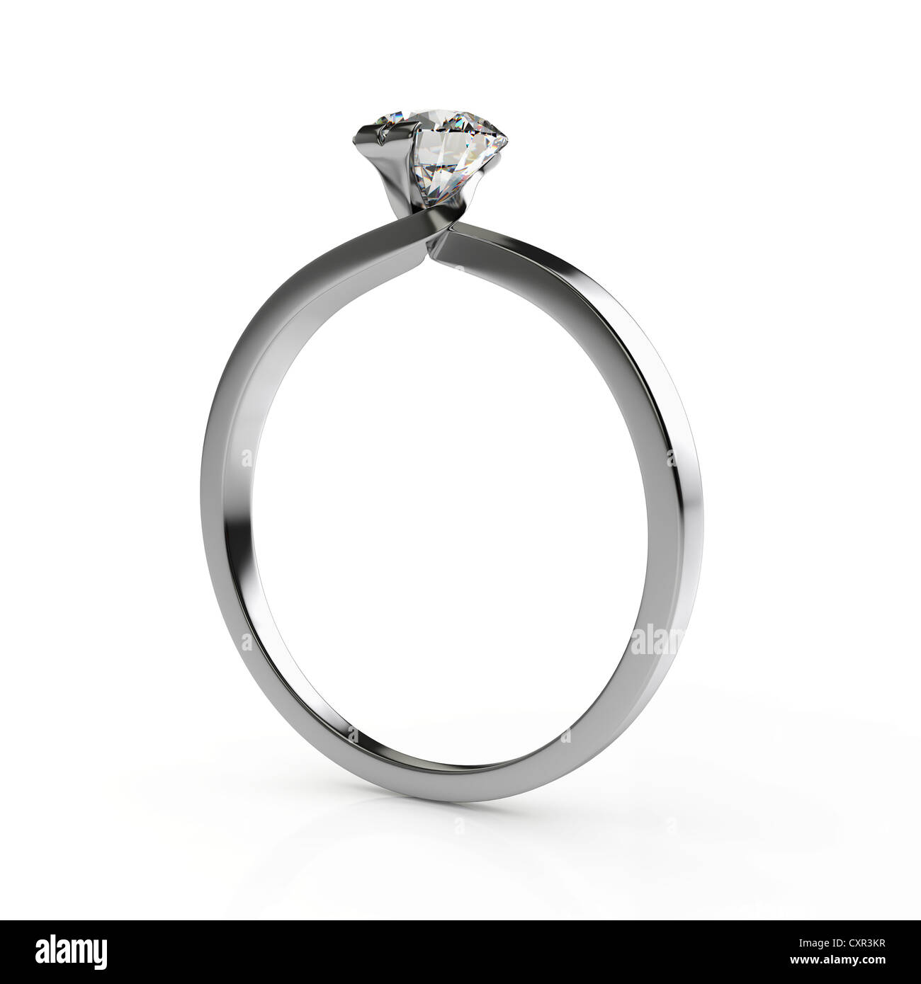 3d render of diamond ring isolated on white background Stock Photo - Alamy