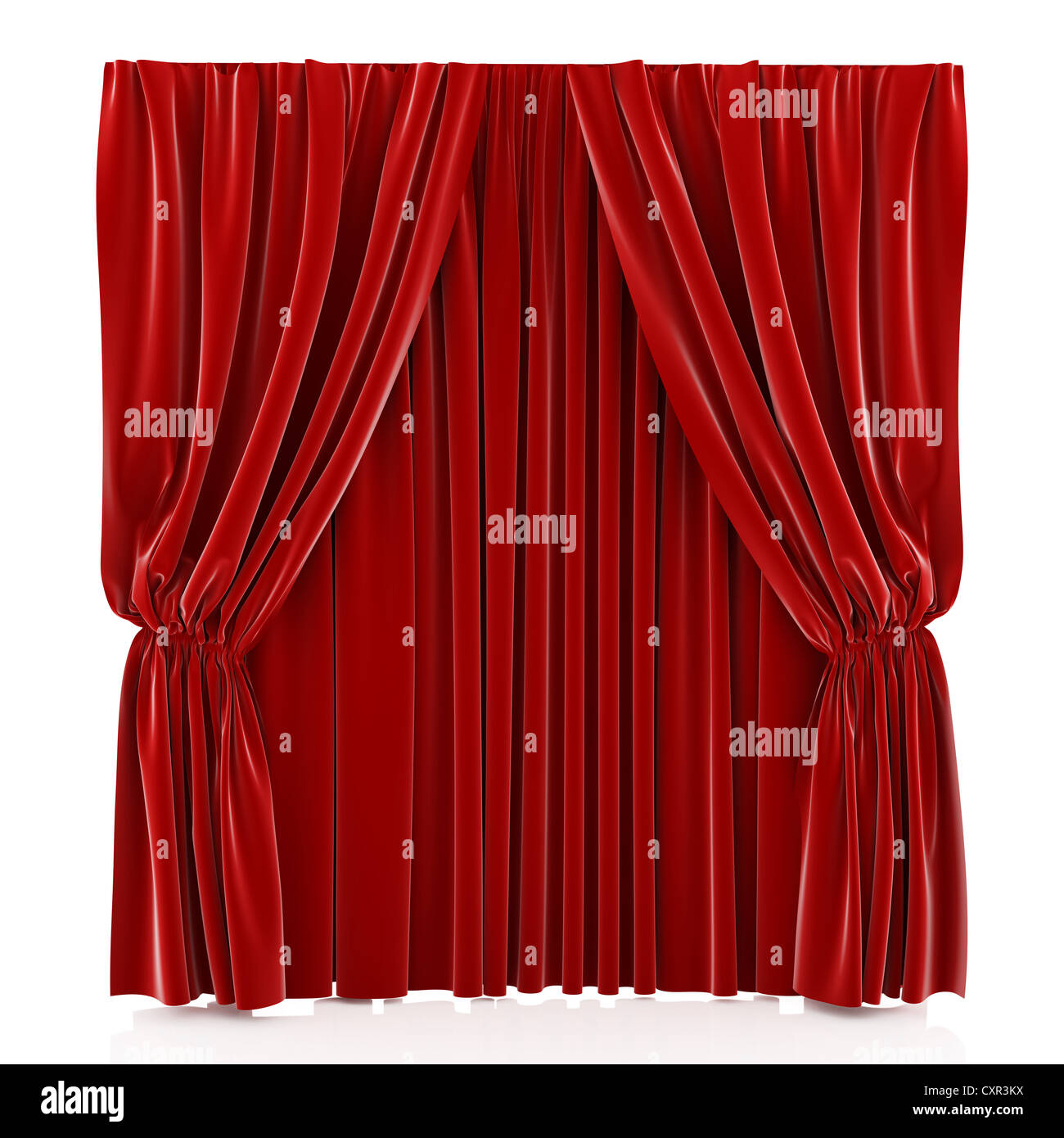 3d render of red curtain isolated at white background Stock Photo - Alamy