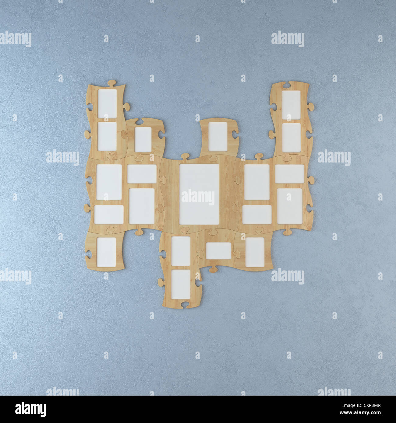 3d render of interior with photograph puzzle frame Stock Photo - Alamy