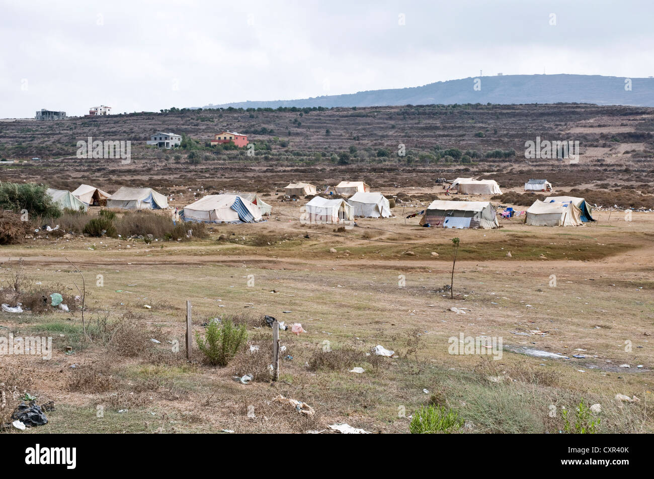 A tent refugee camp for Syrian migrants in the northern Lebanese region ...