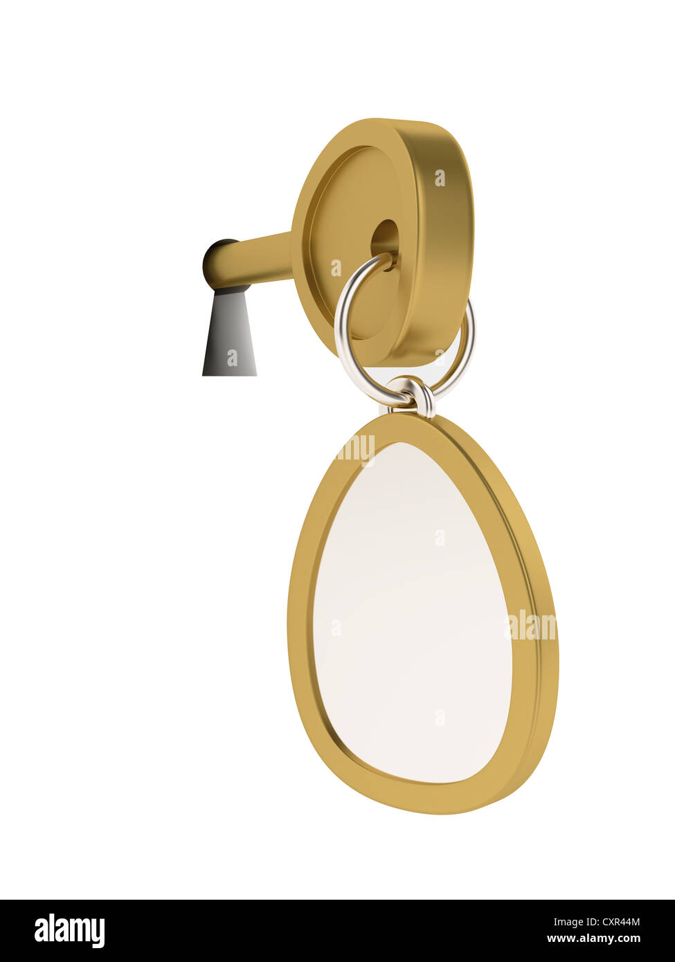 Illustration of gold key inserted into the keyhole Stock Photo - Alamy