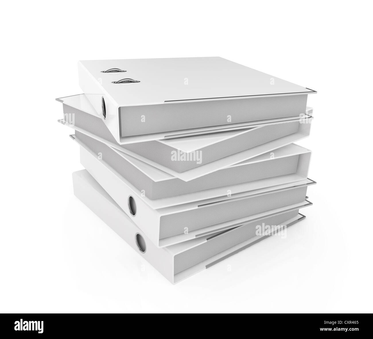 Illustration of white blank folder stack Stock Photo - Alamy