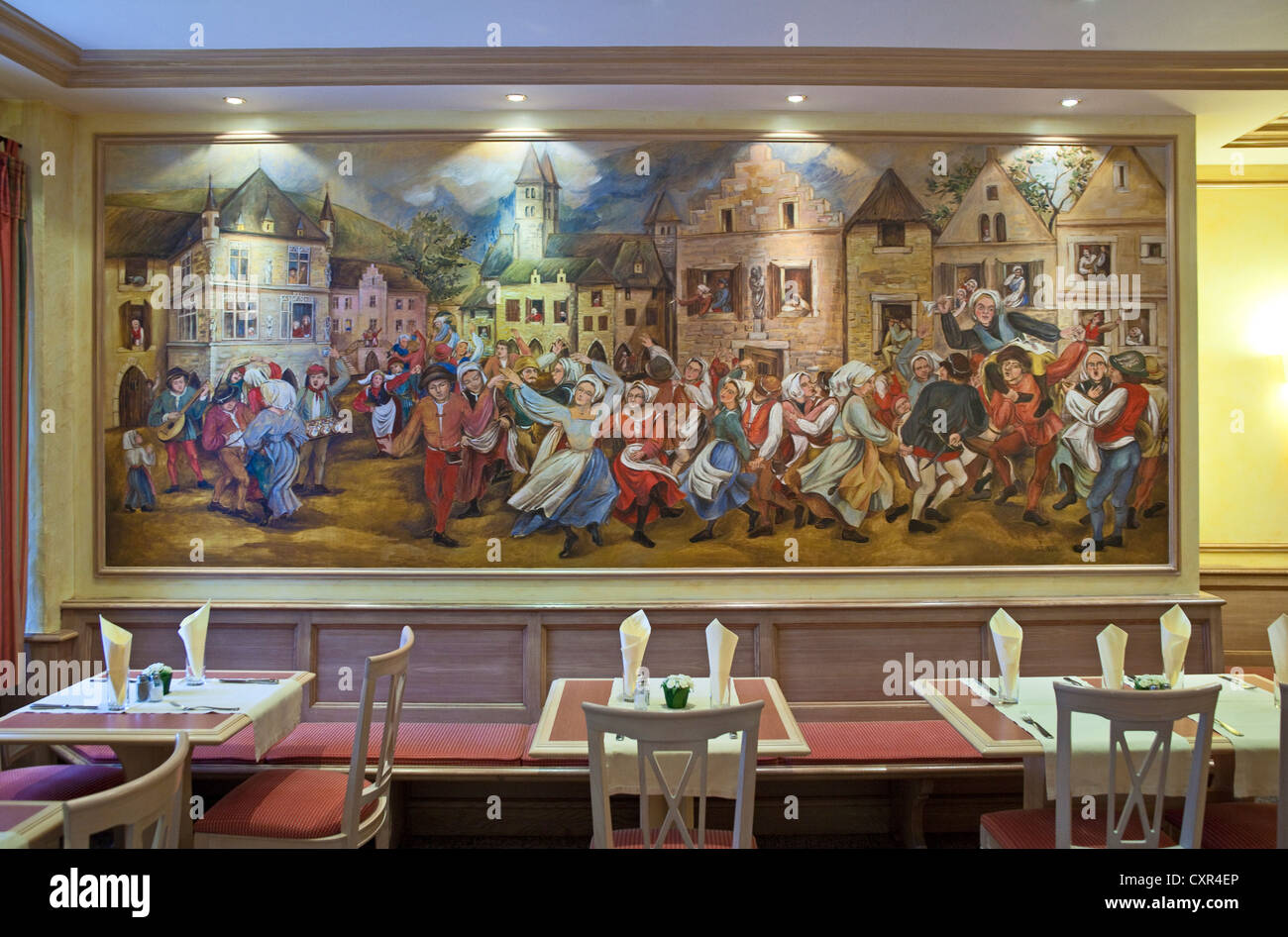 Luxembourg A depiction of the medieval Hop dance in an Echternach ...