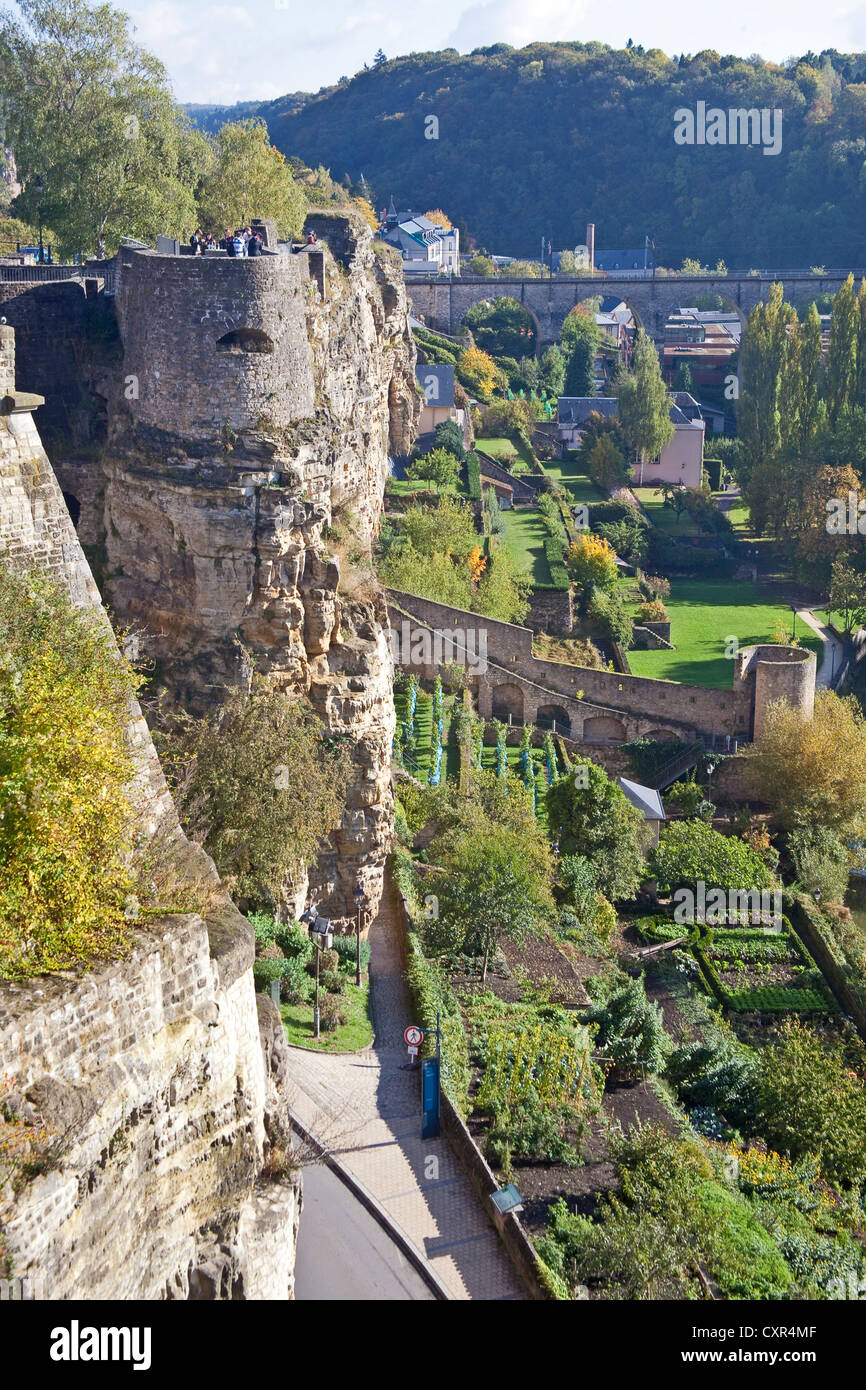 Luxembourg A view from the Corniche with, on the left, the medieval ...