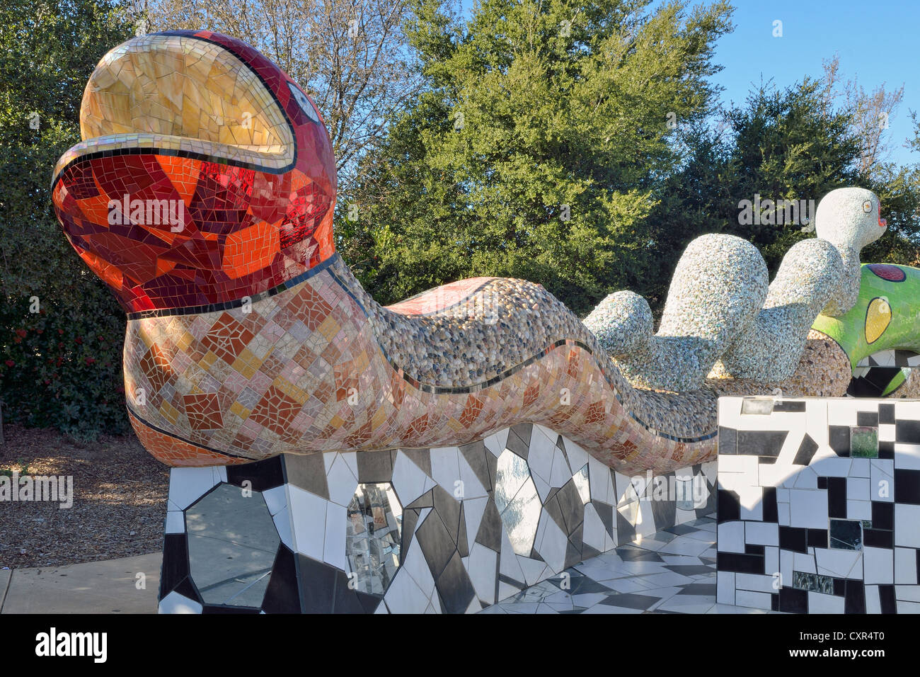 Snake wall, concrete sculpture with mosaics, Queen Califa's Magical ...