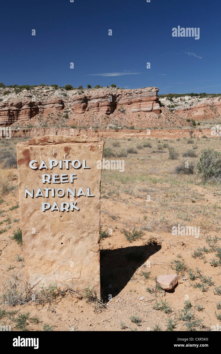 Signage for Capitol Reef National Park, Notom-Bullfrog Road, Strike ...