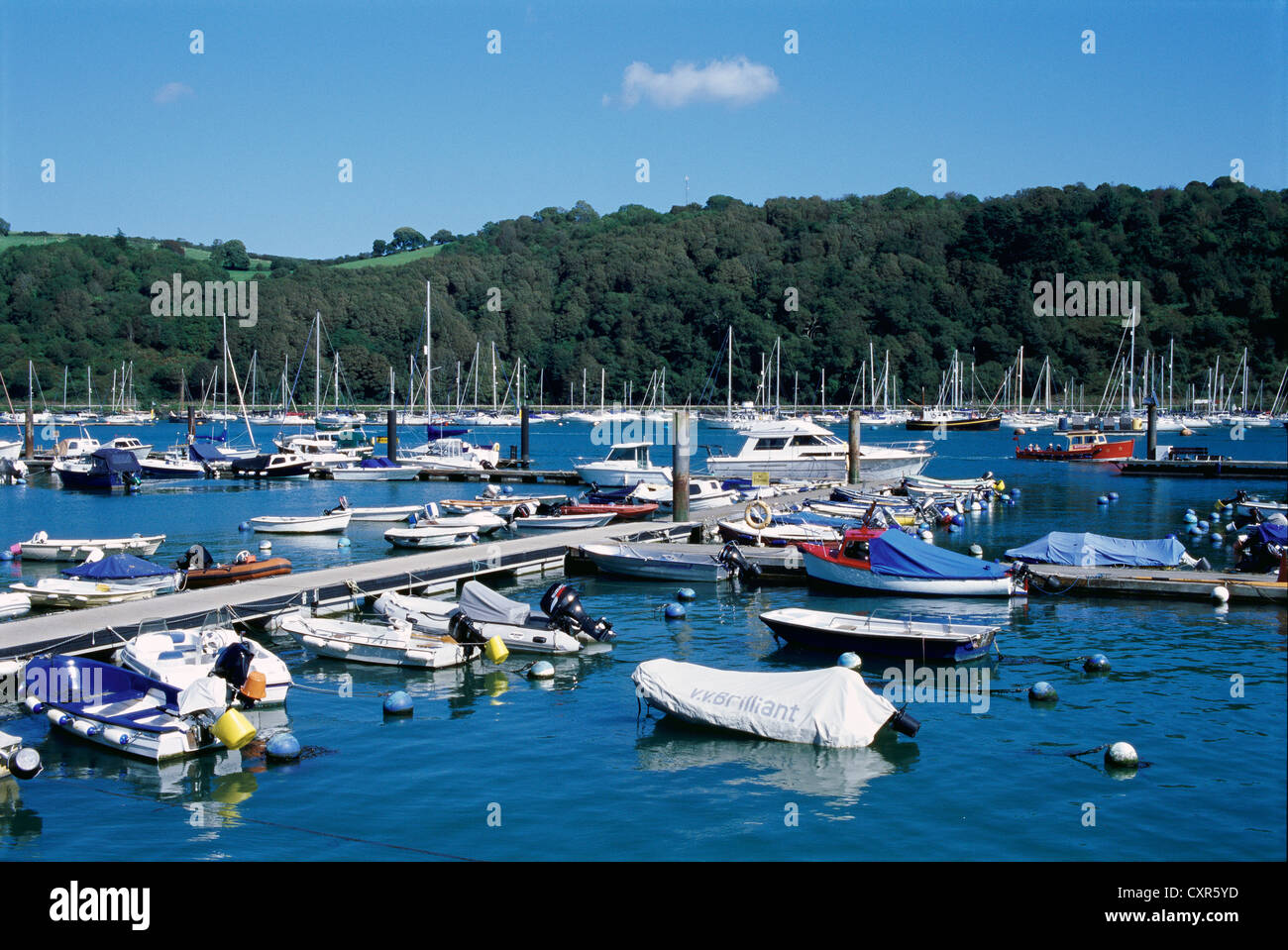 River estuary at Dartmouth, Devon, in the West Country, Southern ...