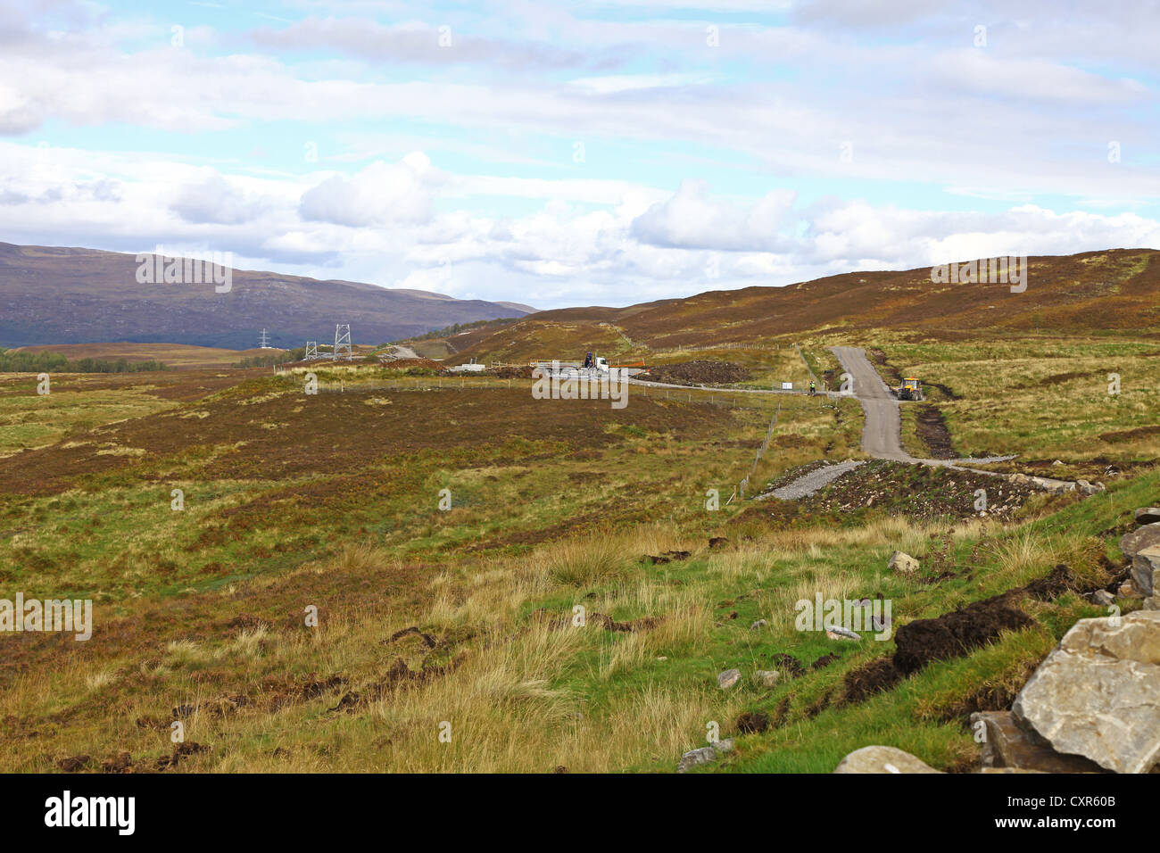 Constructing bases for electricity pylons on the controversial Beauly ...