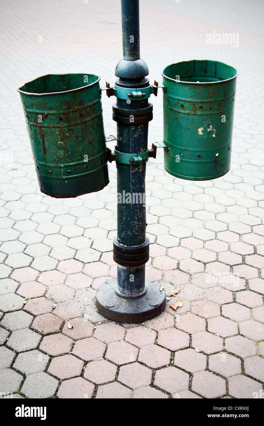 litter basket garbage can rubbish bin waste pedestrian mall zone in ...